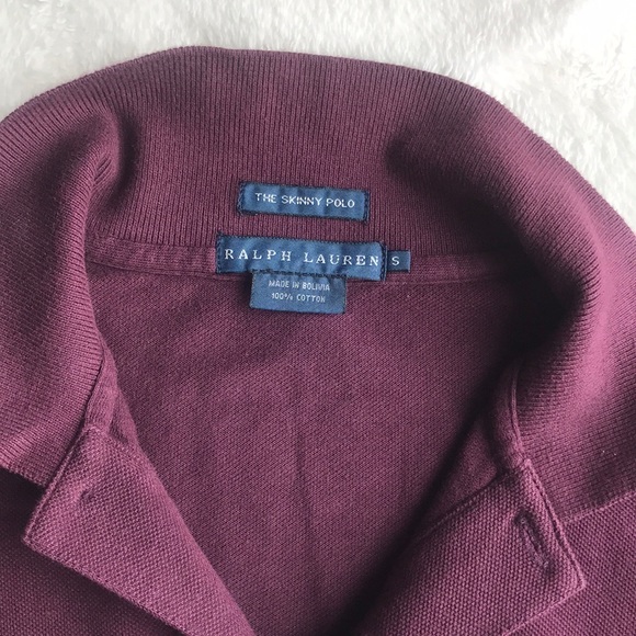 Ralph Lauren | Tops | Ralph Lauren The Skinny Polo In Plum | Poshmark